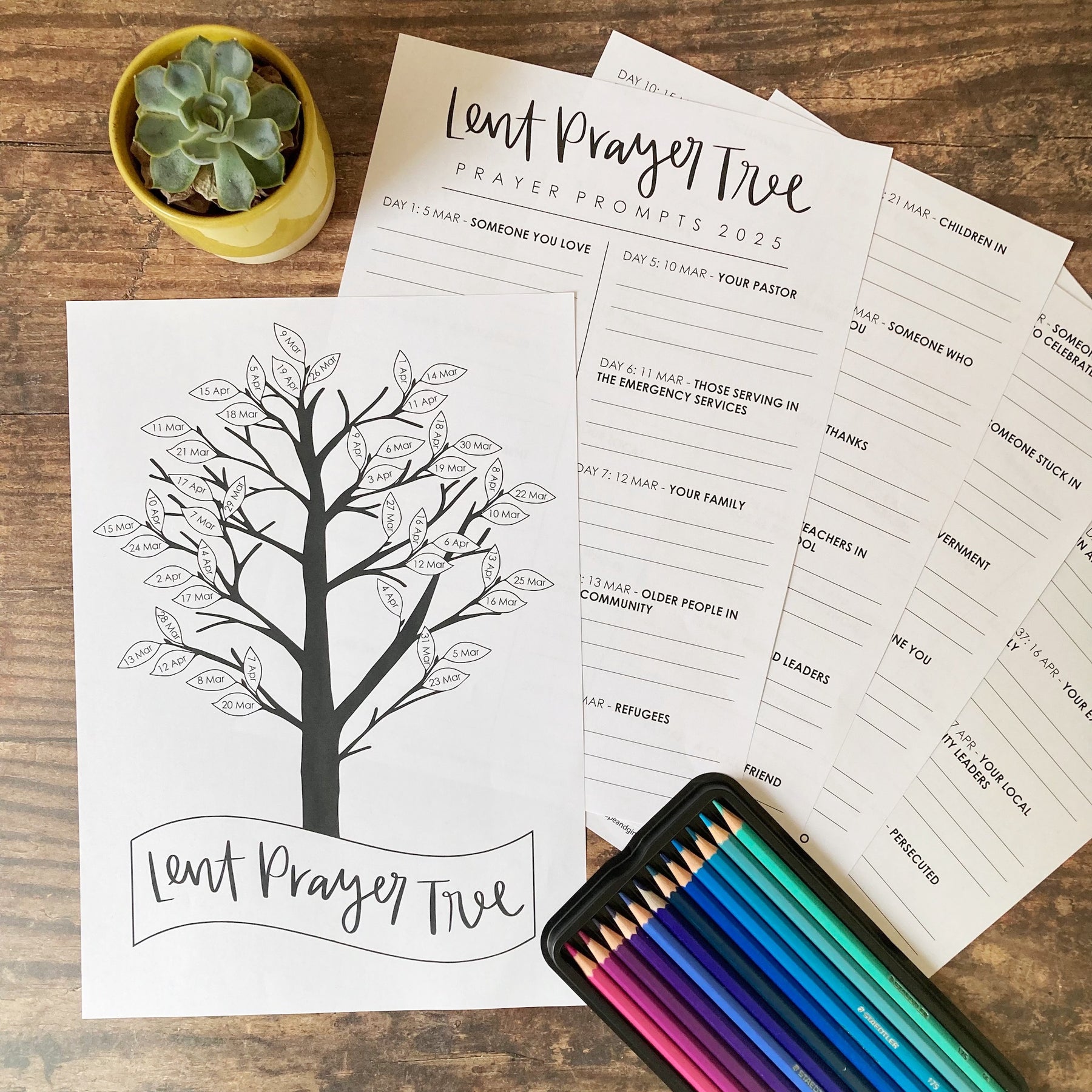 Printable Lent Prayer Tree 2025 – Hope and Ginger