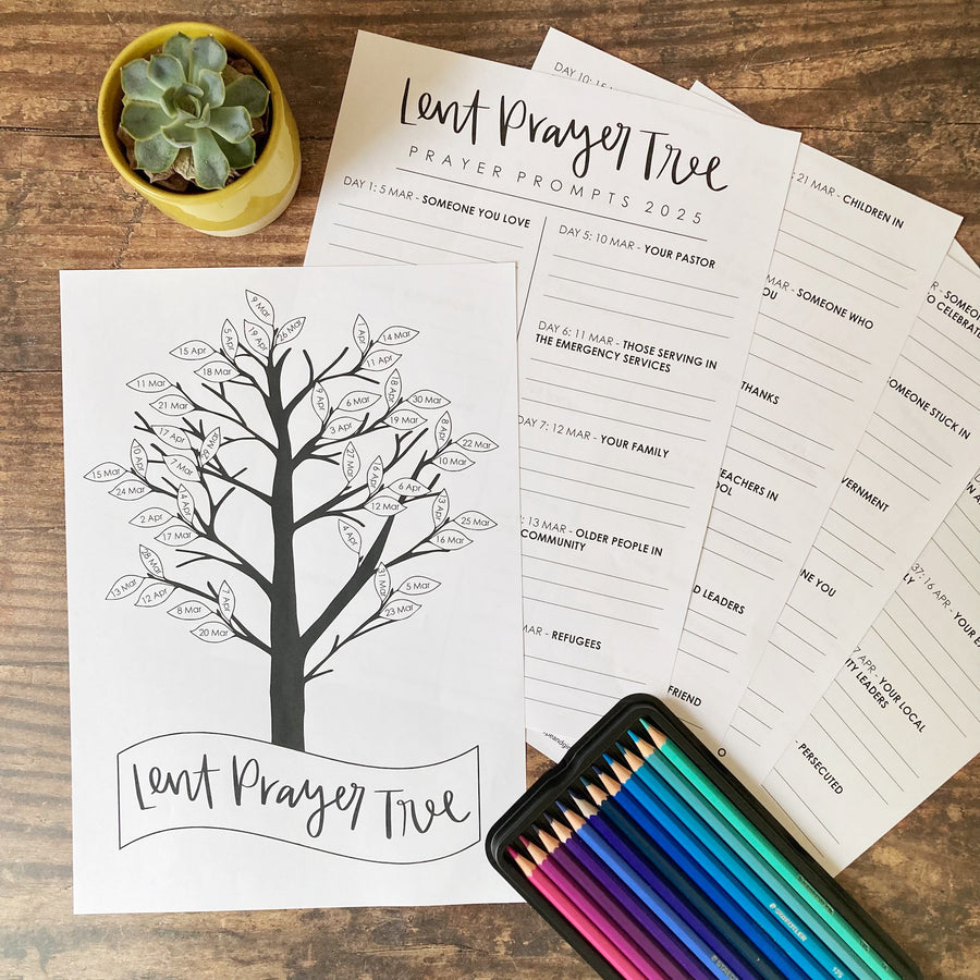 Printable Lent Prayer Tree 2025 – Hope and Ginger