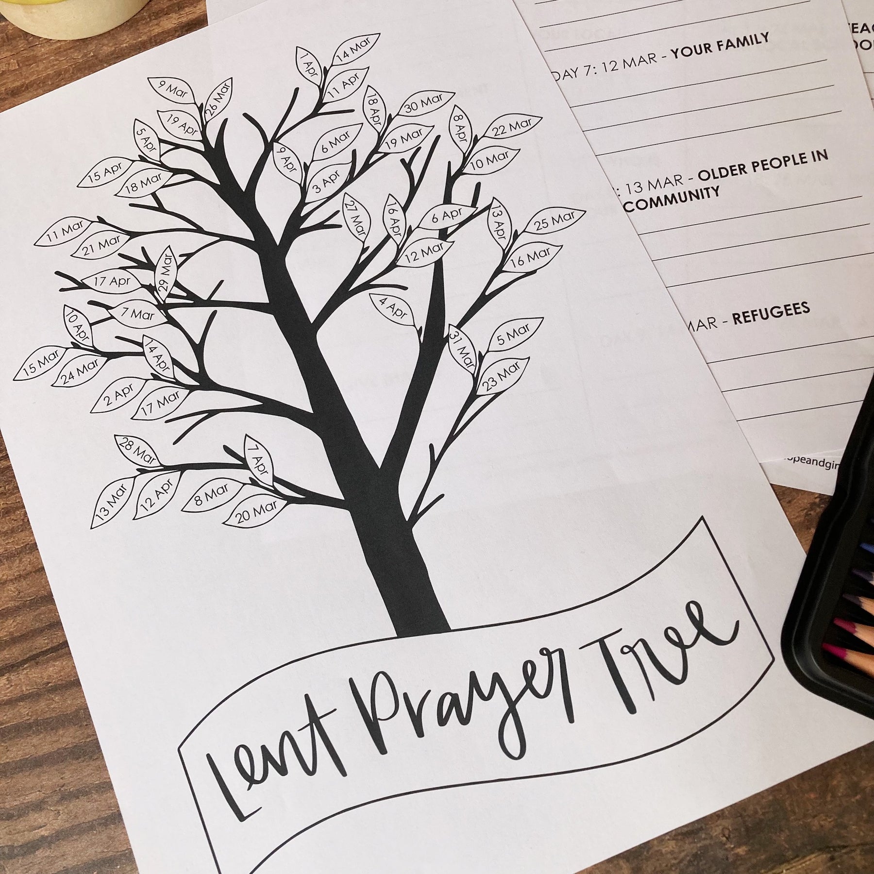 Printable Lent Prayer Tree 2025 – Hope and Ginger