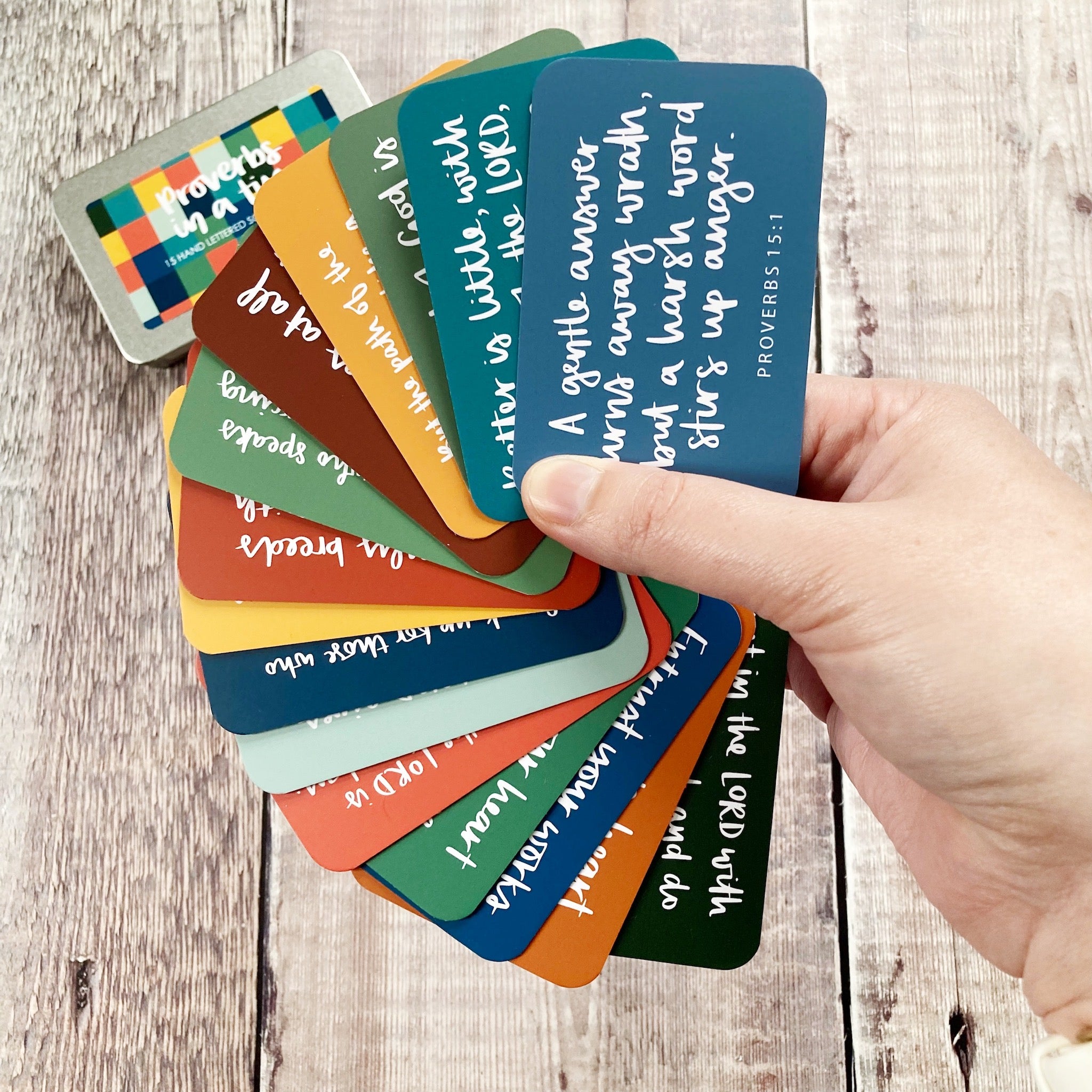 Proverbs in a Tin - 15 Hand-Lettered Scripture Cards – Hope and Ginger